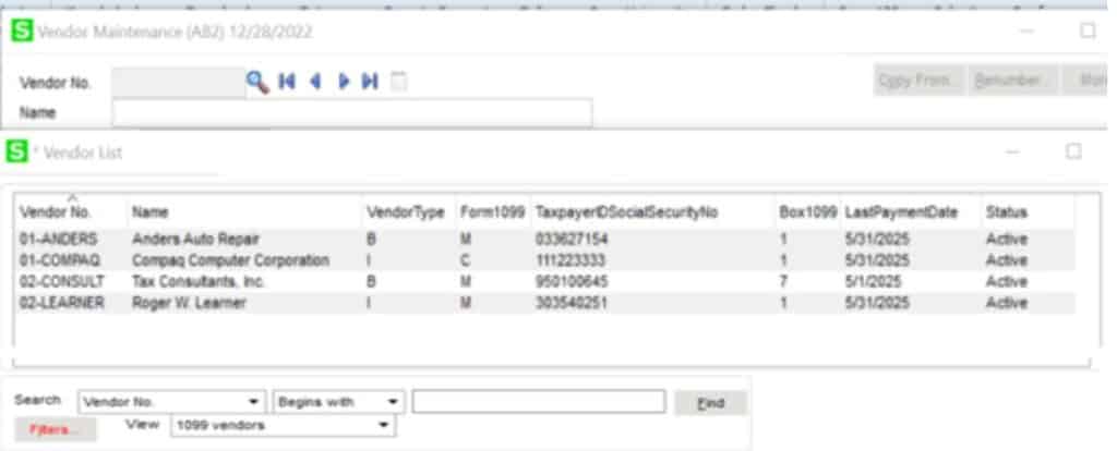 How to Process 1099s in Sage 100 for 2022 Tax Year Invoices