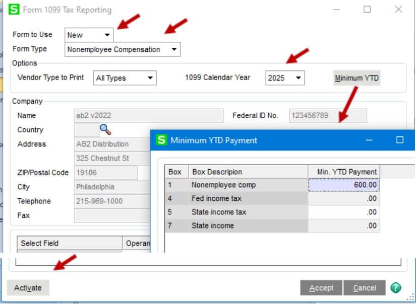 How to Process 1099s in Sage 100 for 2022 Tax Year Invoices